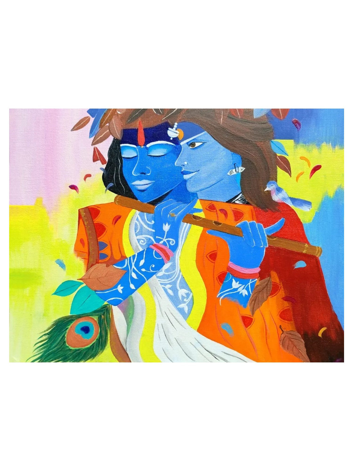 Exotic India Amour éternel de Radha Krishna | Acrylique sur toile | Par Swati Tripathi - Wayfair ...
